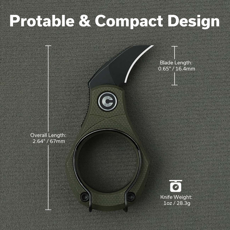 CIVIVI Pyrus Green G10 Handle Black Stonewashed 14C28N Blade 0.68' – GL ...